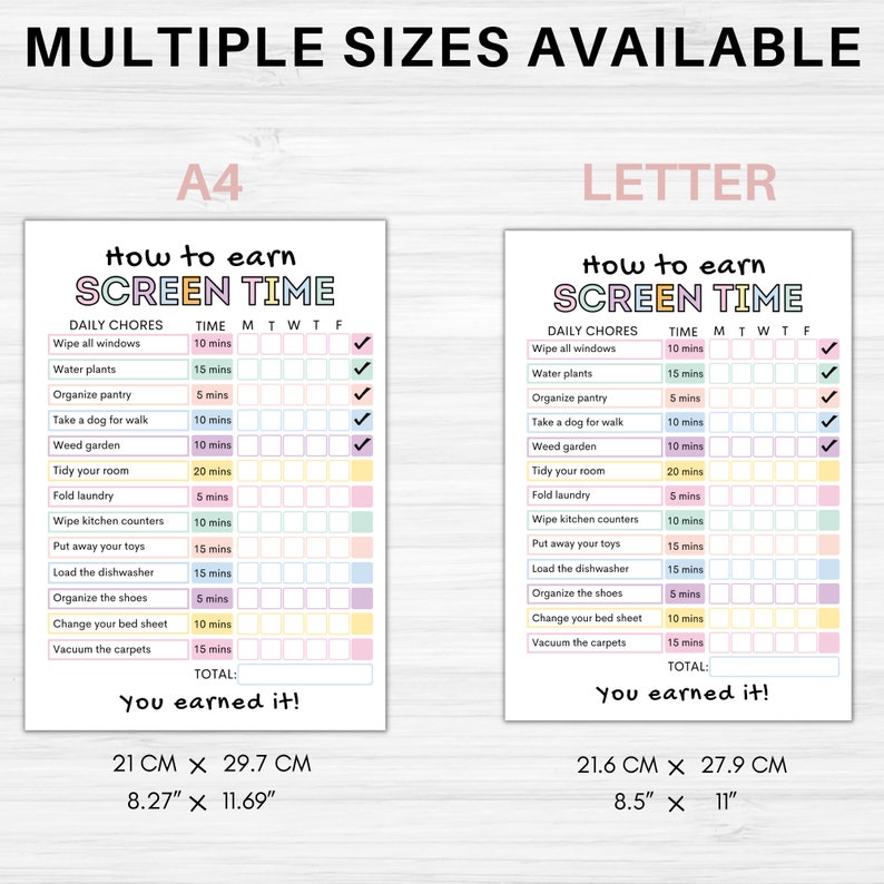 How to Earn Screen Time With Screen Bucks | Editable Allowance Chore ...