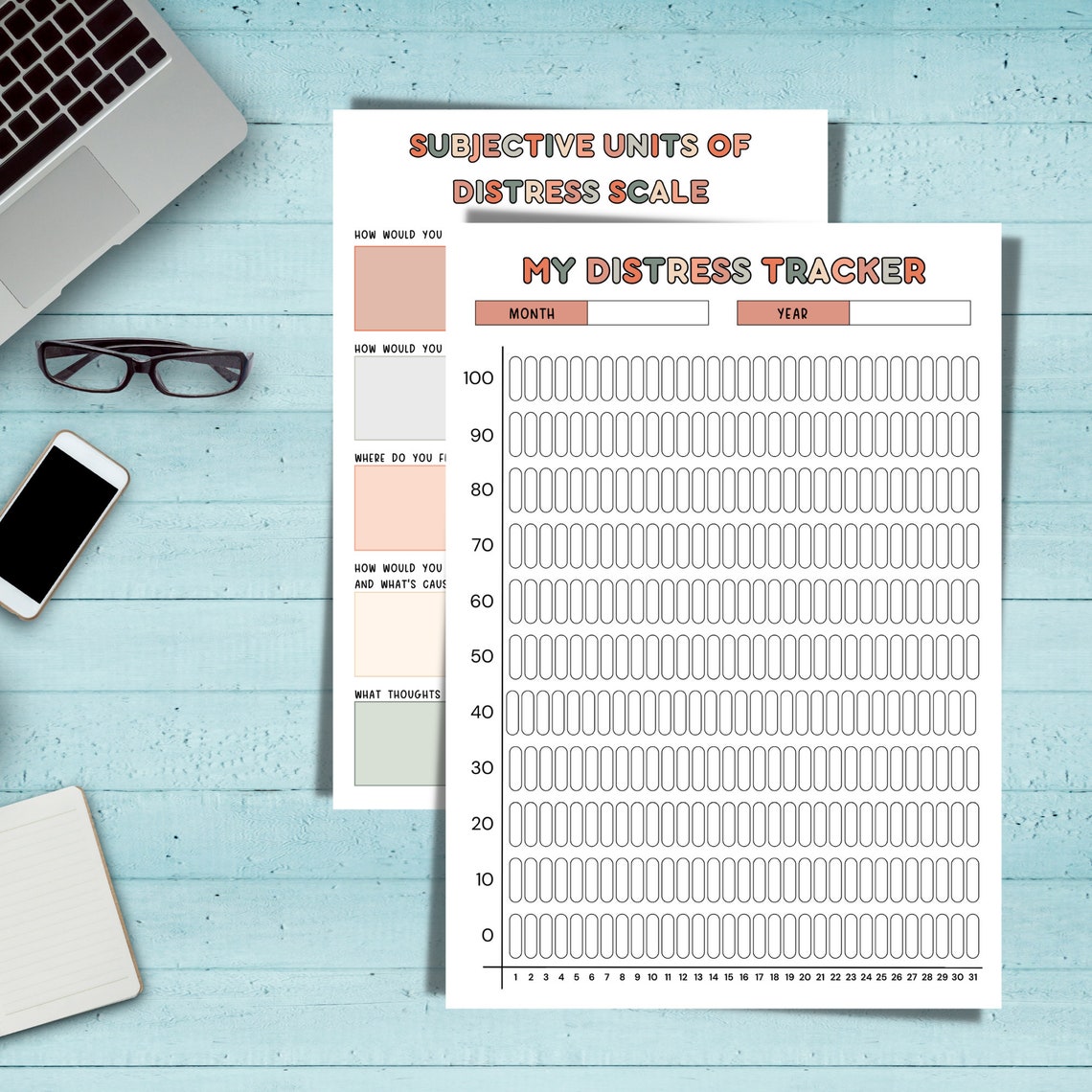 Subjective Units of Distress Scale SUDS Rating Scale Thermometer ...
