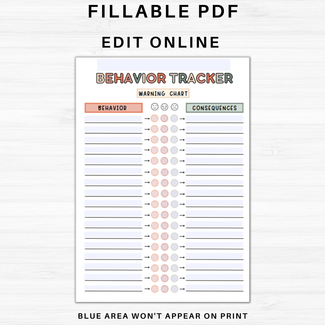 Behavior Reward Chart for Kids Good Behavior Tracking Children Behavior ...