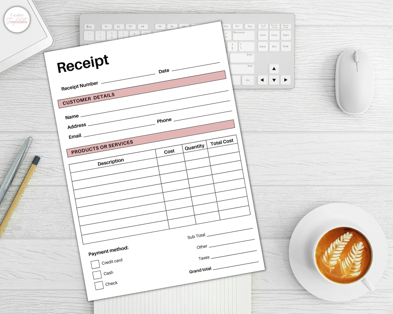 Receipt Template Editable Billing Template Sale and Customer Receipt ...