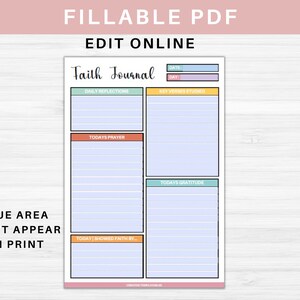 Faith Journal Printable Prayer Journal Bible Journaling Devotional ...