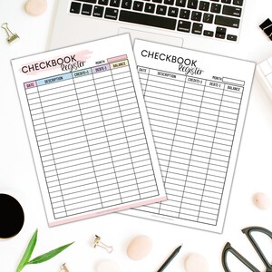 Checkbook Register Printable Check Transaction Tracker Checkbook Log ...