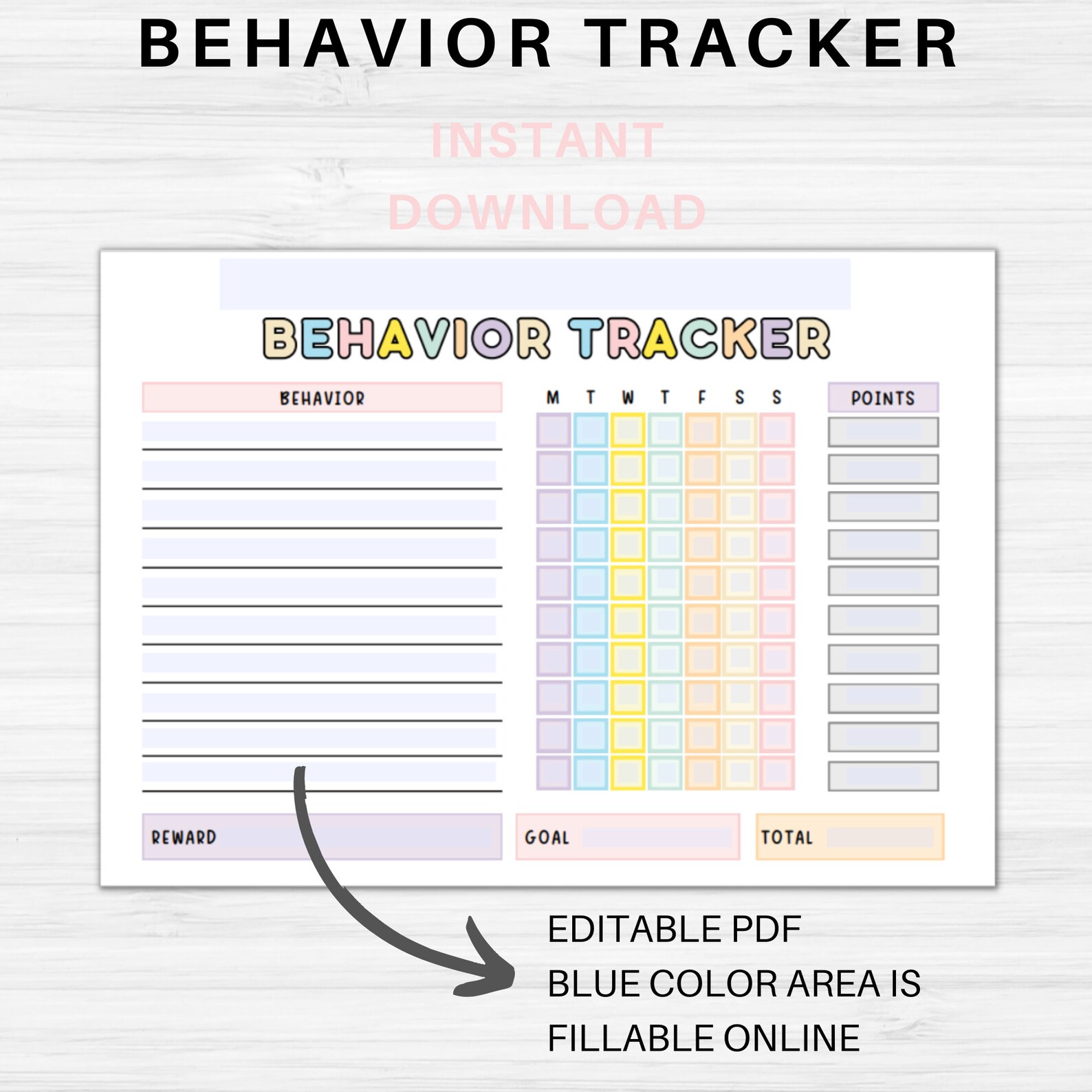 Behavior Reward Chart for Kids Good Behavior Tracking - Etsy