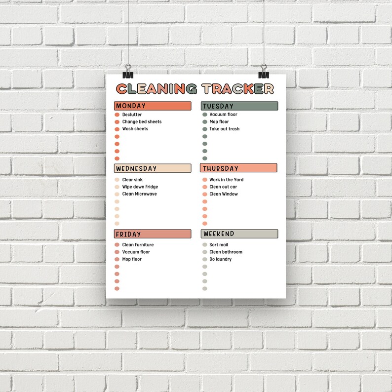 Cleaning Planner Cleaning Chore Chart Editable Cleaning - Etsy