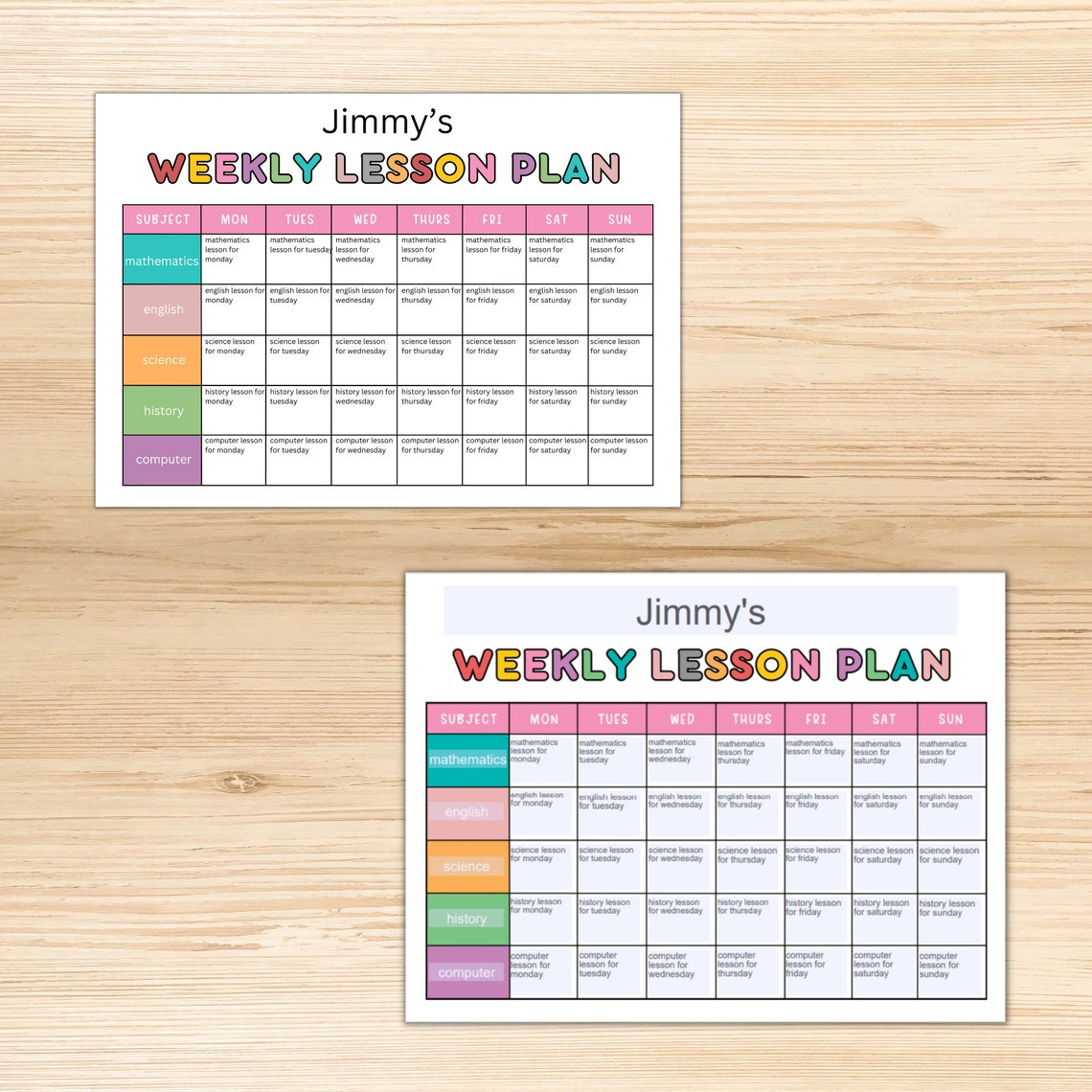 Weekly Lesson Plan Editable | Lesson Planner | Homeschool Teacher ...