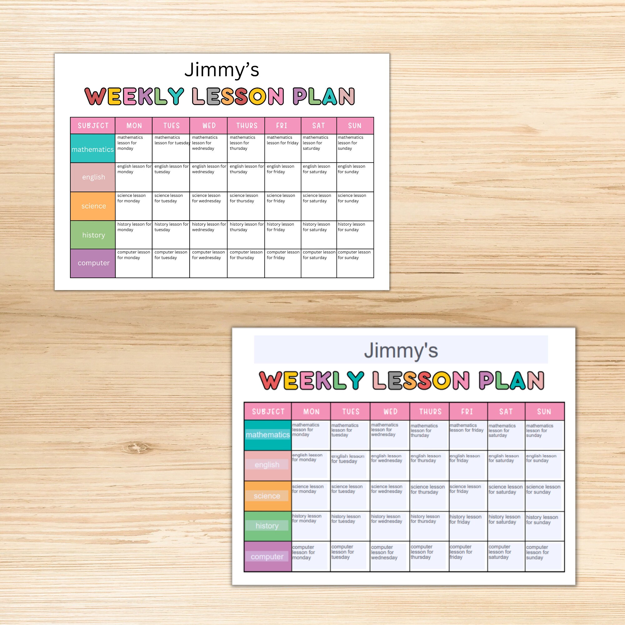 Weekly Lesson Plan Editable | Lesson Planner | Homeschool Teacher ...