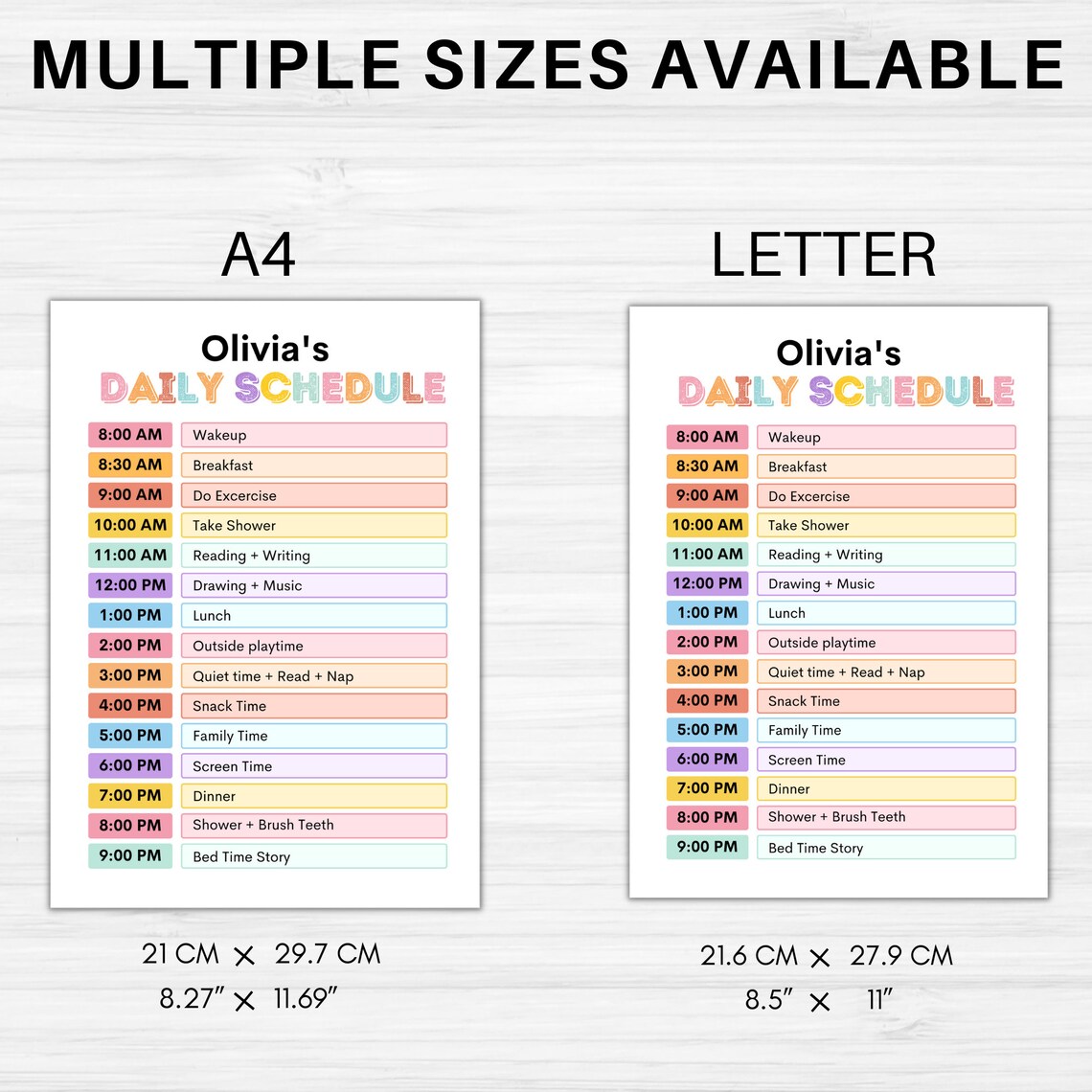 Kids Chore Chart Editable Daily Routine Responsibility Chart Kids Daily ...