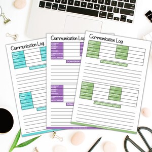 Teacher Communication Log Printable Teacher Log Communication Tracker ...