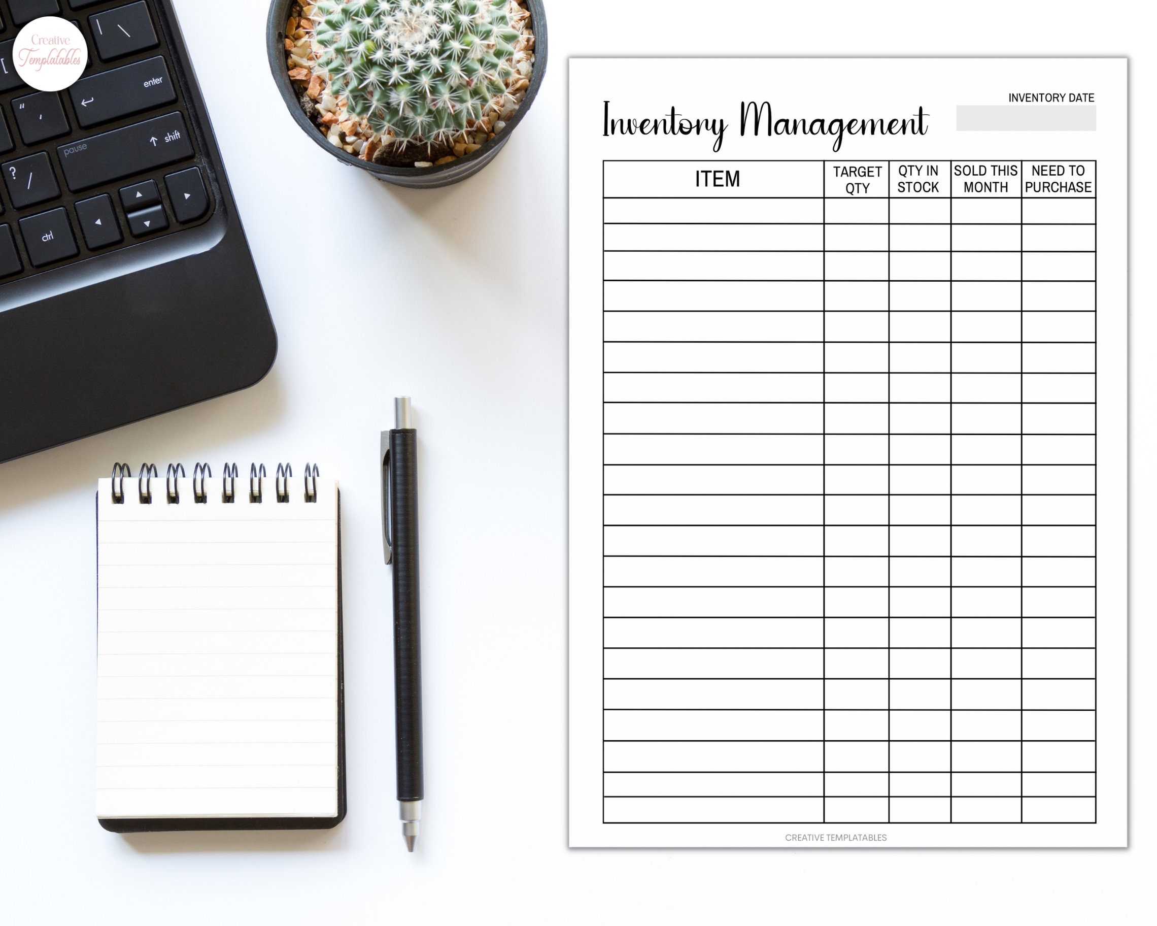 Inventory Management Planner Printable Inventory Tracker Stock Tracker ...