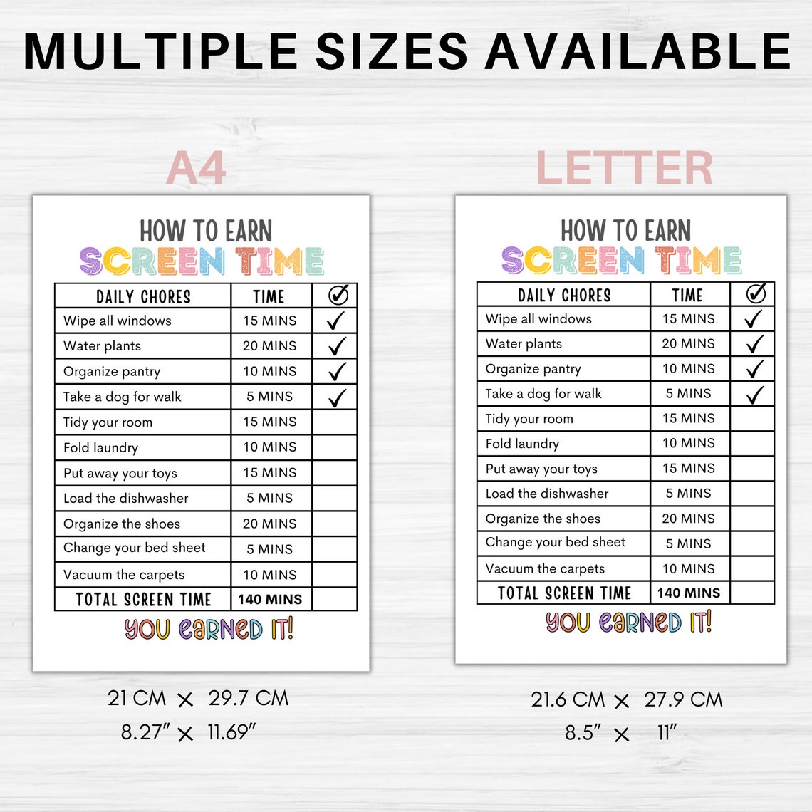 How to Earn Screen Time With Screen Bucks Editable Allowance Chore ...