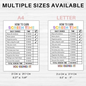 How to Earn Screen Time With Screen Bucks | Editable Allowance Chore ...