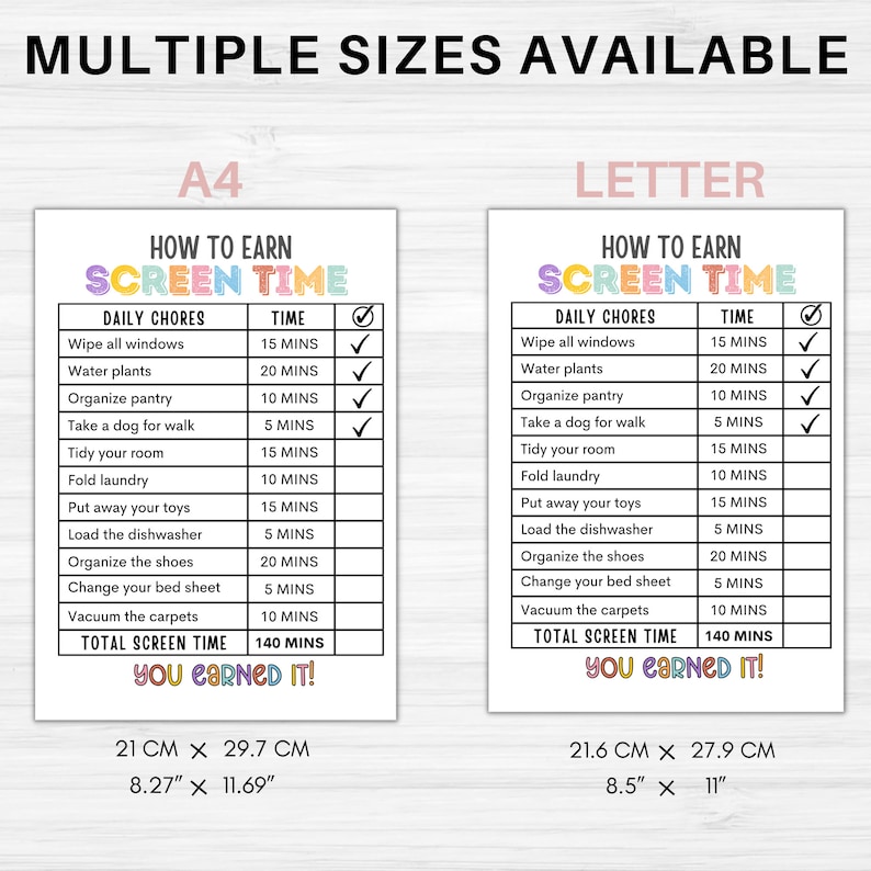 How to Earn Screen Time With Screen Bucks | Editable Allowance Chore ...