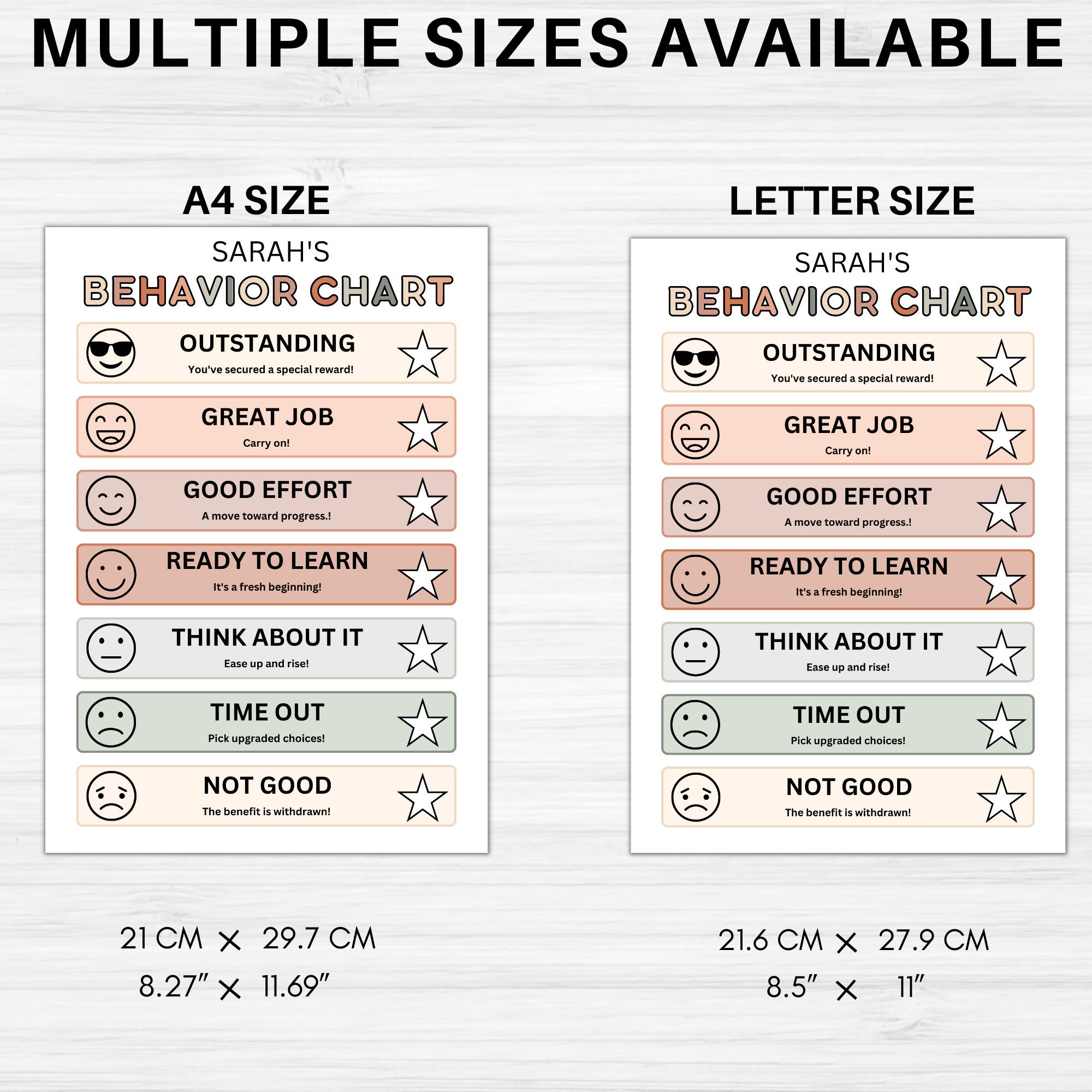 Behavior Reward Chart for Kids Good Behavior Tracking Children Behavior ...