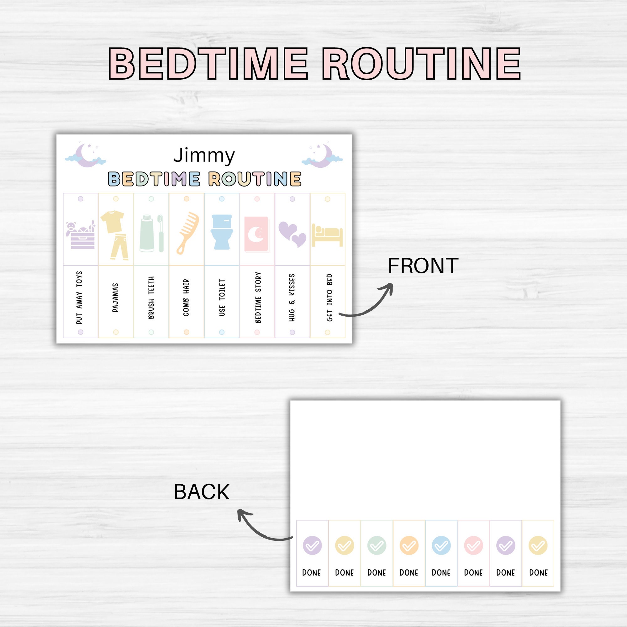 Kids Flip Routine Chart Editable Schedule for Kids Chore Chart Morning ...