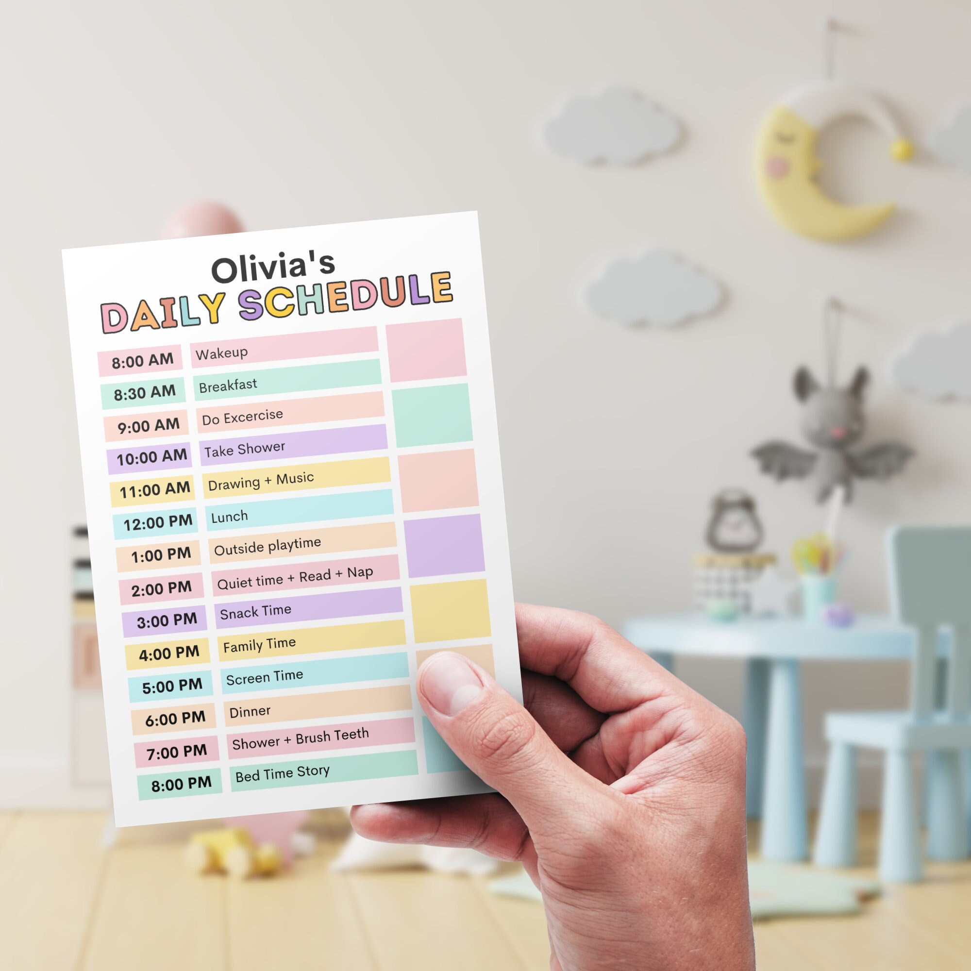 Kids Chore Chart Editable Daily Routine Responsibility Chart Kids Daily ...