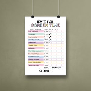 How to Earn Screen Time With Screen Bucks | Editable Allowance Chore ...