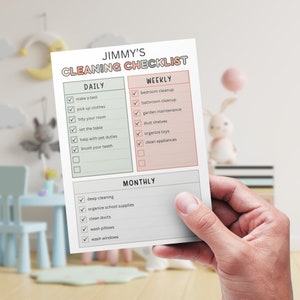 Cleaning Planner | Kids Chore Chart Editable | Cleaning Schedule for ...
