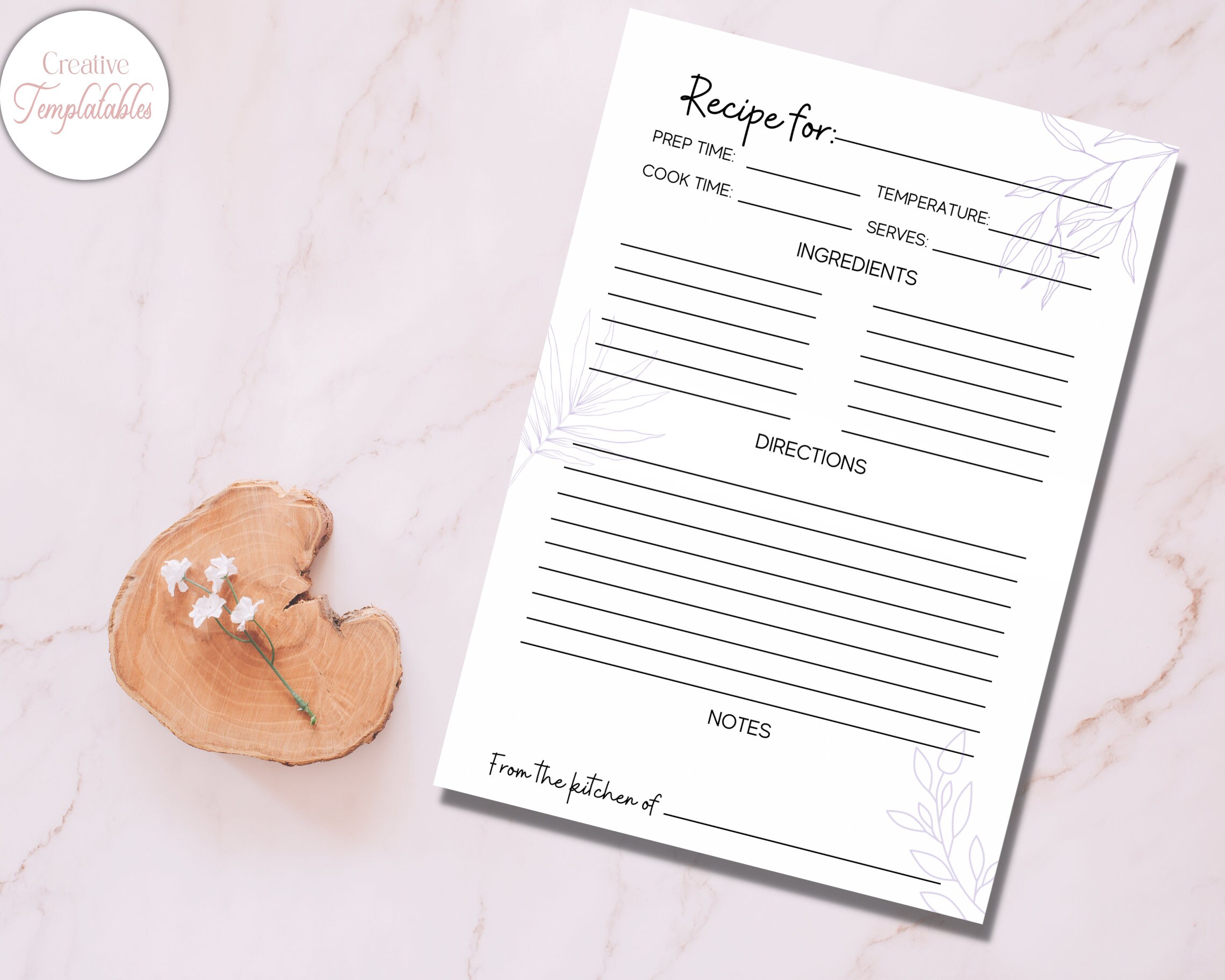 Recipe Template Editable Recipe Planner Recipe Organizer Meal Prep ...