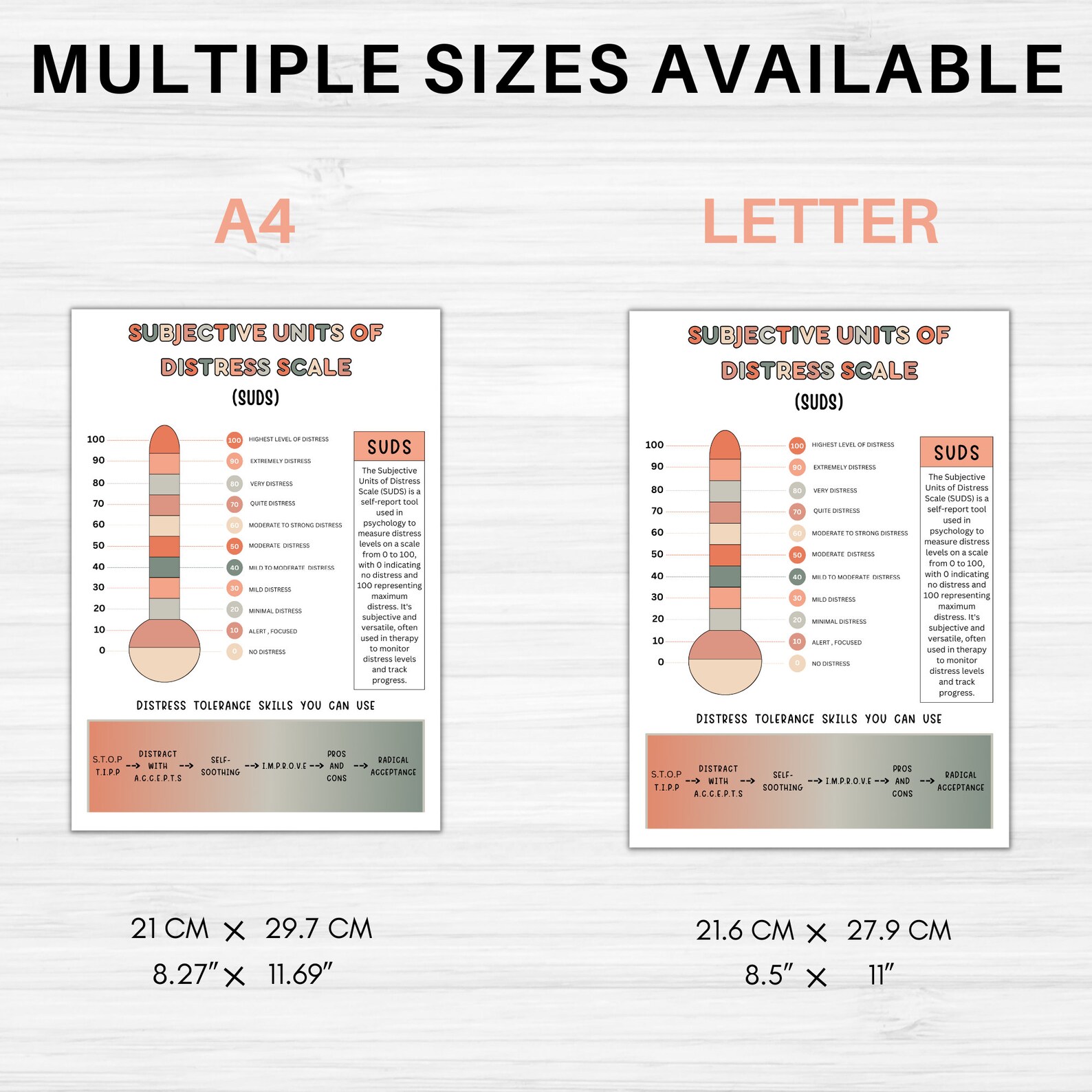 Subjective Units of Distress Scale SUDS Rating Scale Thermometer ...