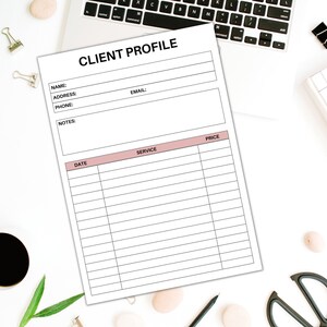 Client Profile Template | Editable Customer Profile Tracker | Client ...