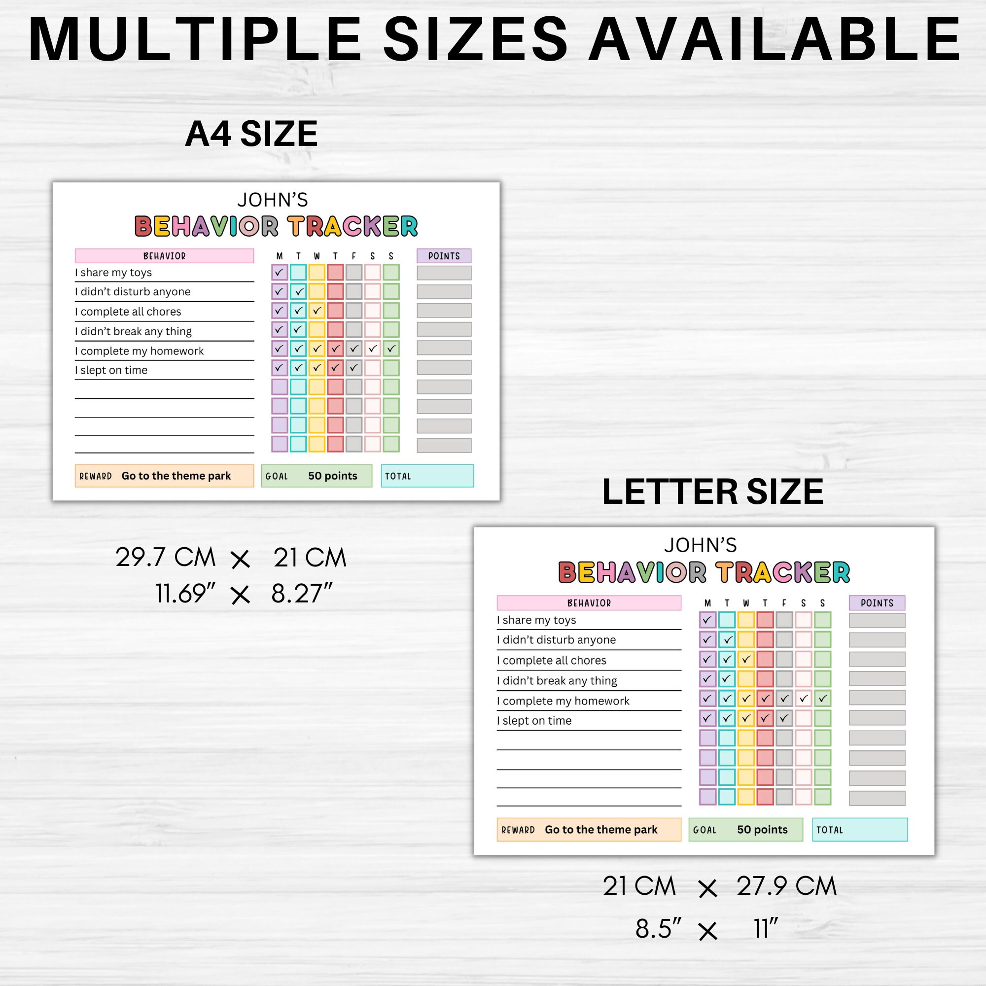 Behavior Reward Chart for Kids | Good Behavior Tracking | Children ...