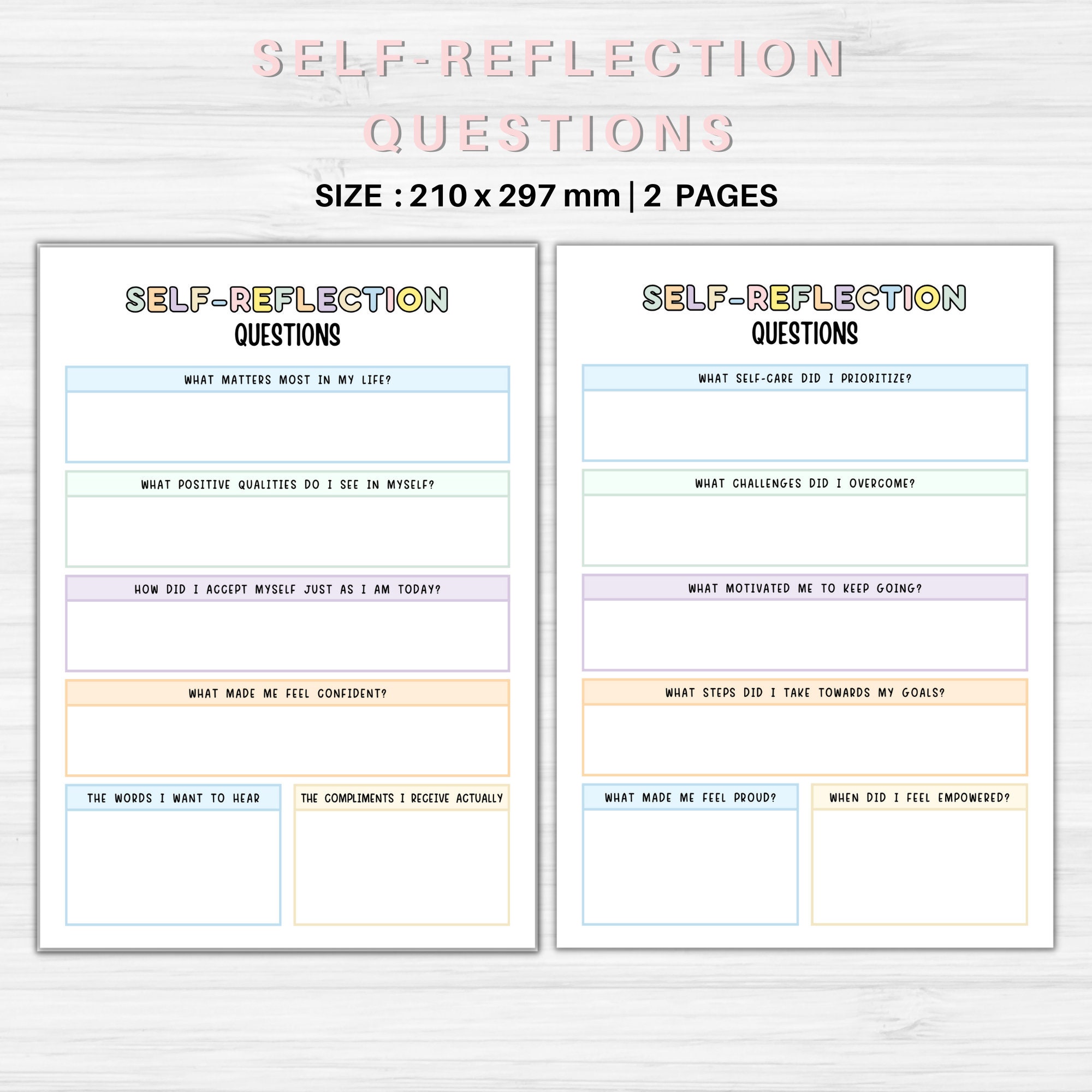 Self-esteem Journal Printable Self-confidence Planner Mental Health Log ...