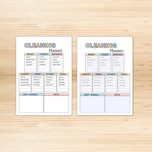 Cleaning Planner Cleaning Chore Chart Editable Cleaning Schedule ...