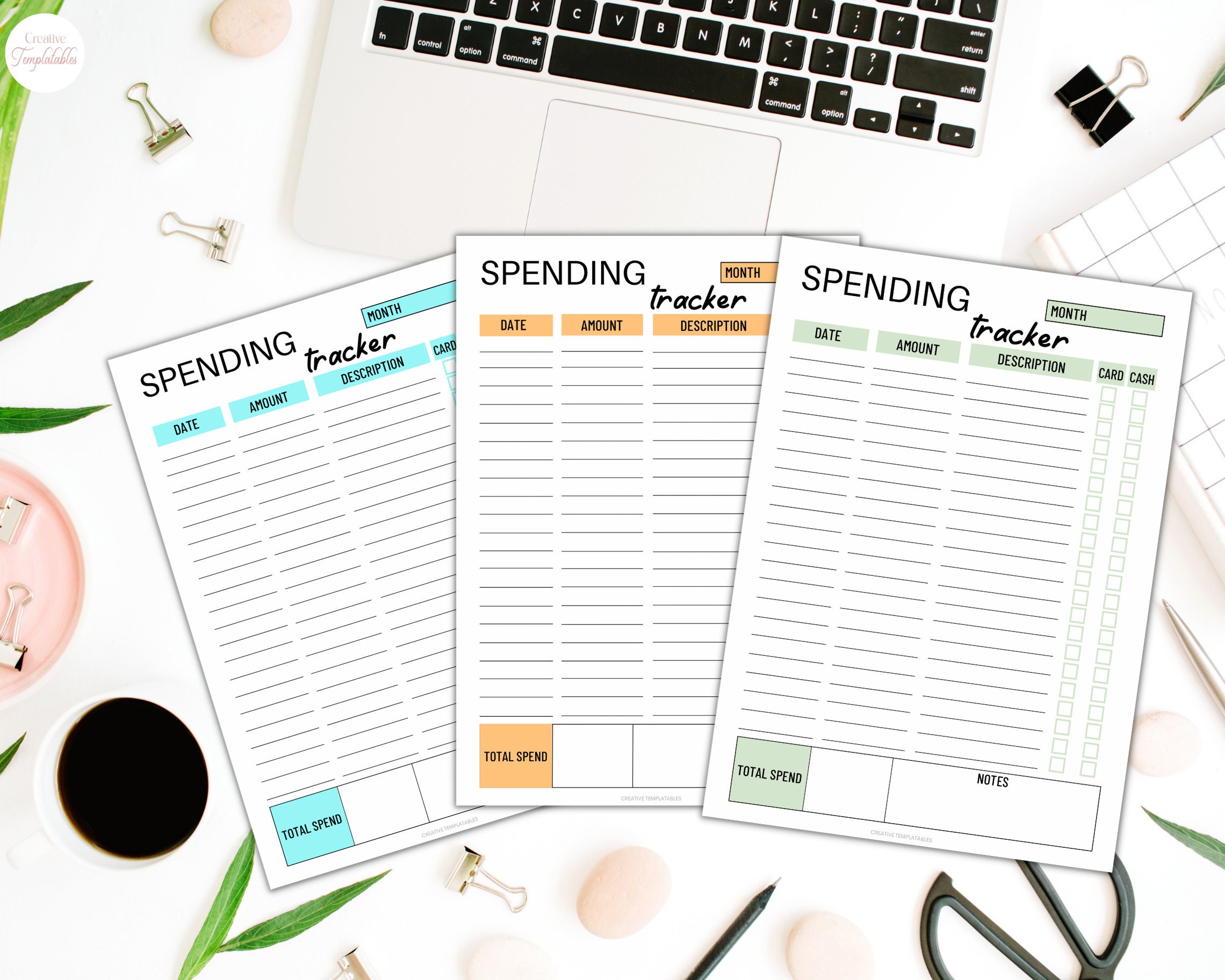 Spending Tracker Printable Expense Tracker Budget Tracker Financial ...