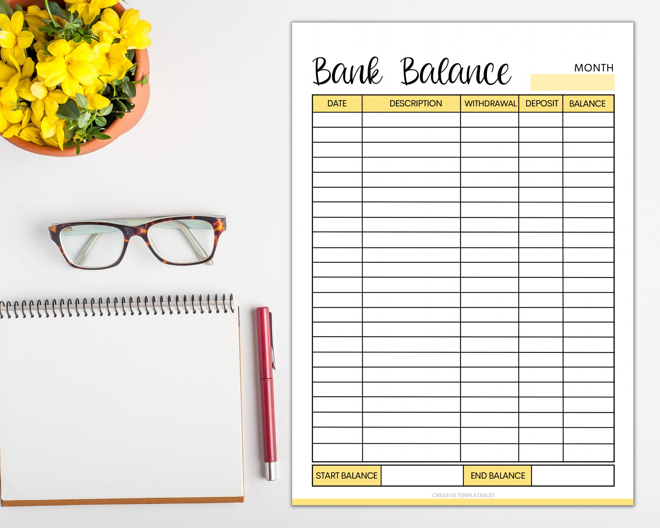 Bank Balance Tracker Finance Tracker Finance Log Saving Tracker Banking ...