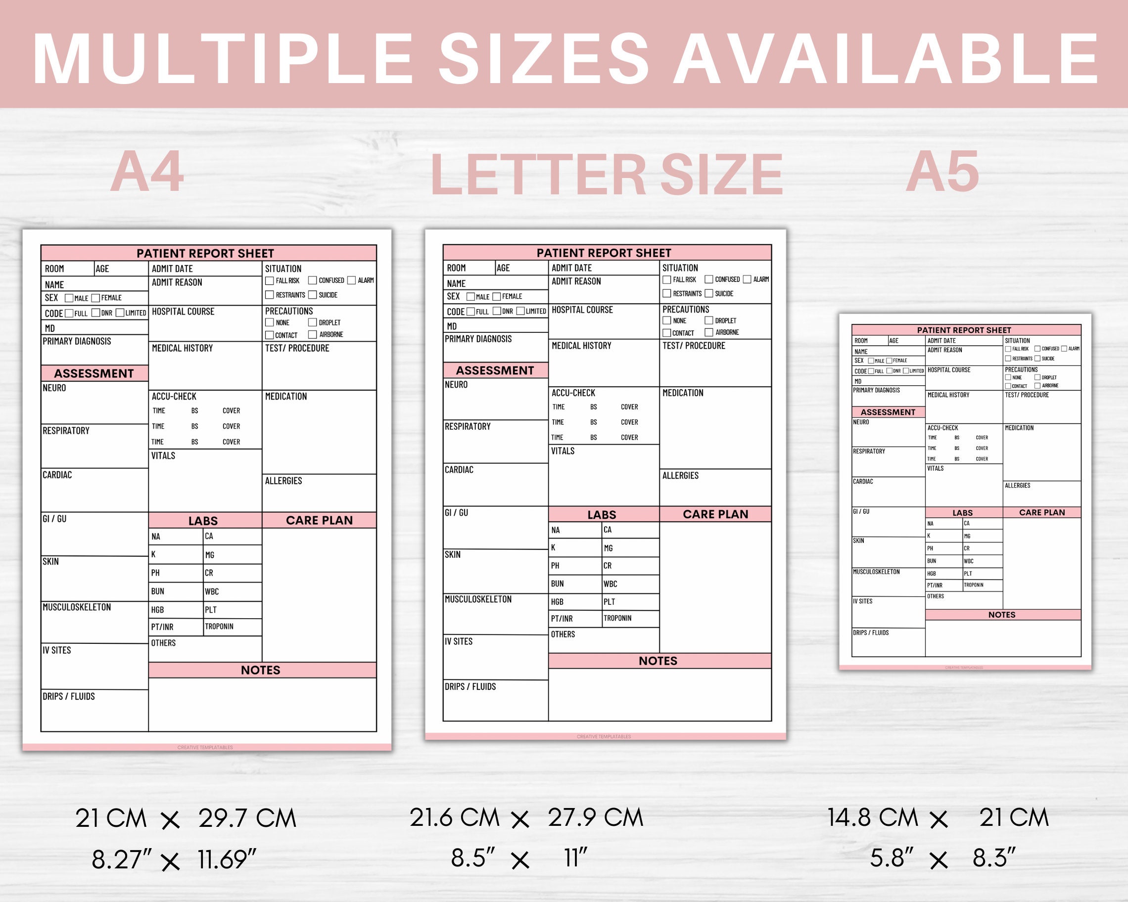 Nursing Report Sheet Printable Nursing Report Sheet Nurse Report Med ...