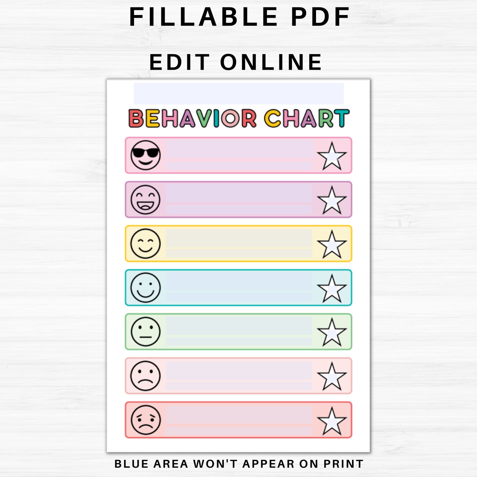 Behavior Reward Chart for Kids Good Behavior Tracking Children Behavior ...