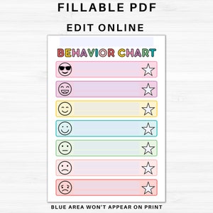 Behavior Reward Chart for Kids Good Behavior Tracking Children Behavior ...