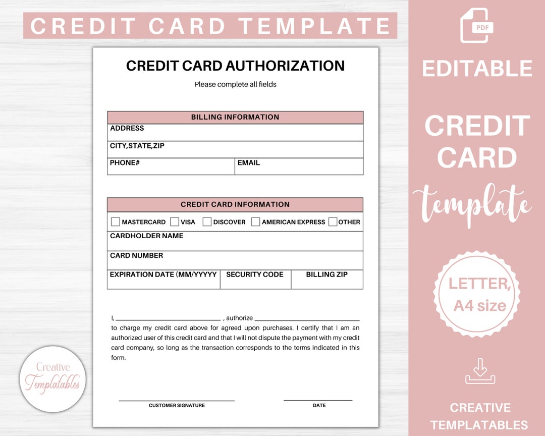 Credit Card Template Edtable Debit Card Business Card Bank Card Payment ...