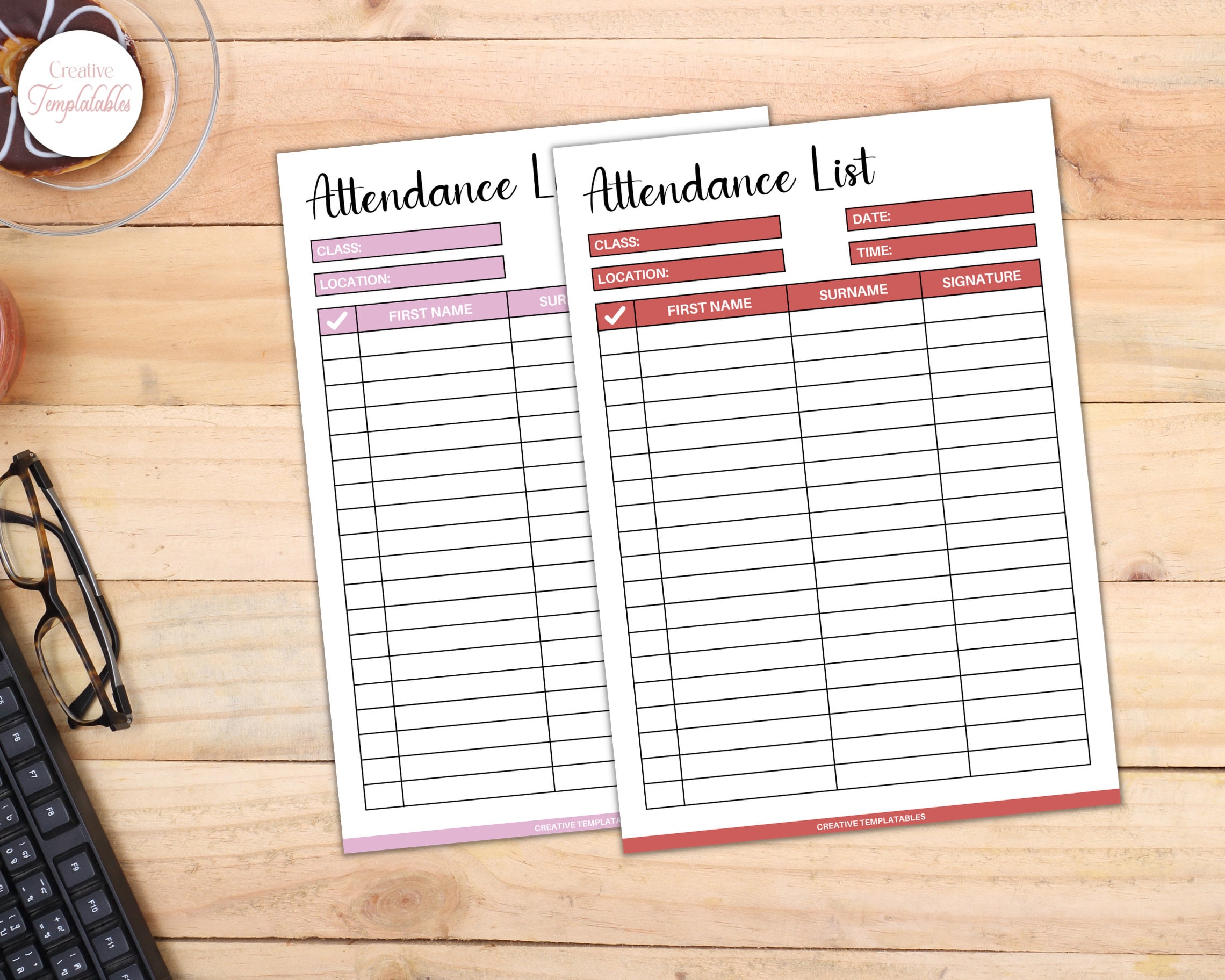 Attendance List Printable Attendence Tracker Attendance Management Log ...