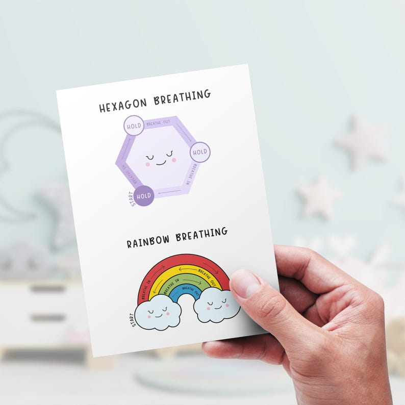 Breathing Cards Printable Exercise Activity Cards Calm Down Corner ...