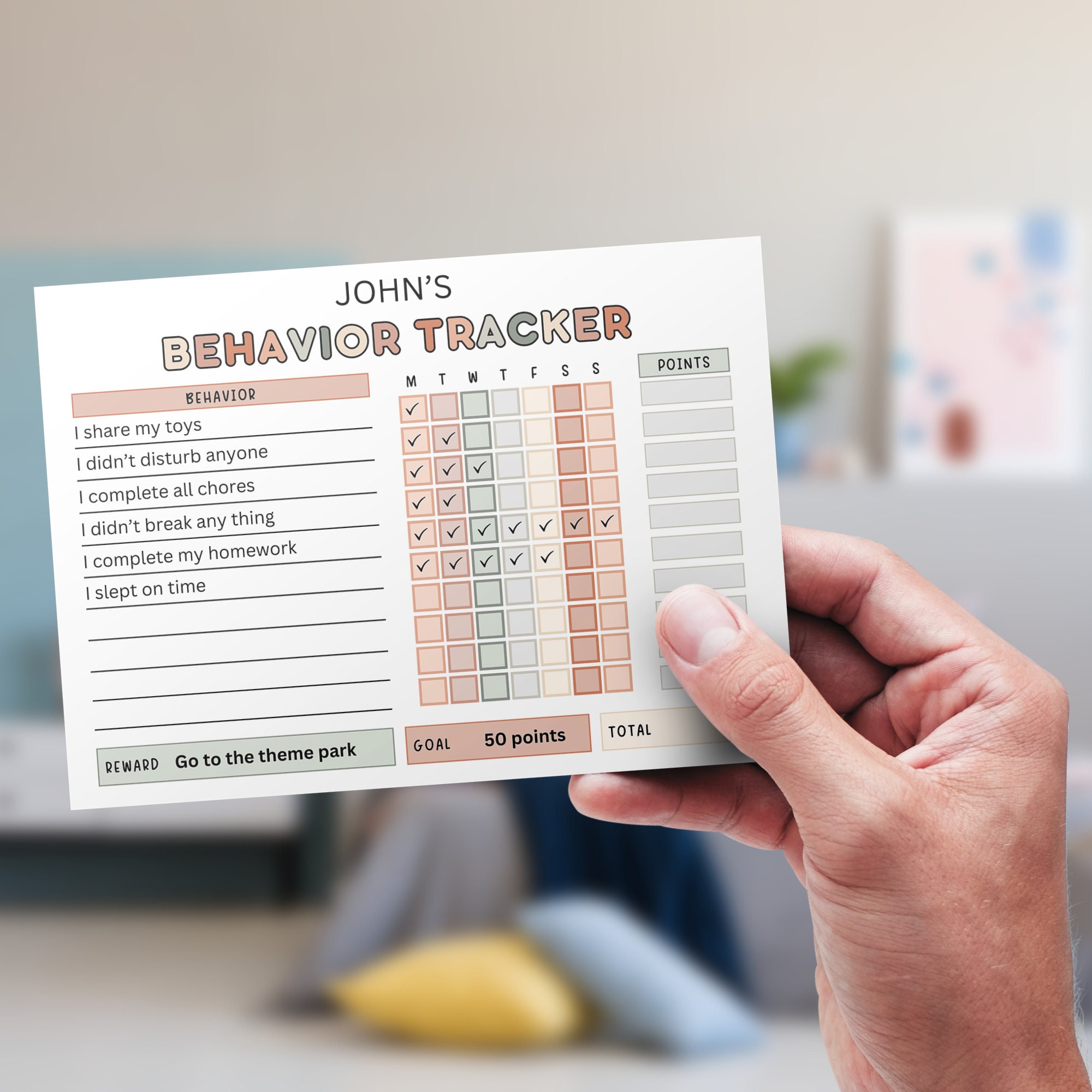 Behavior Reward Chart for Kids Good Behavior Tracking - Etsy