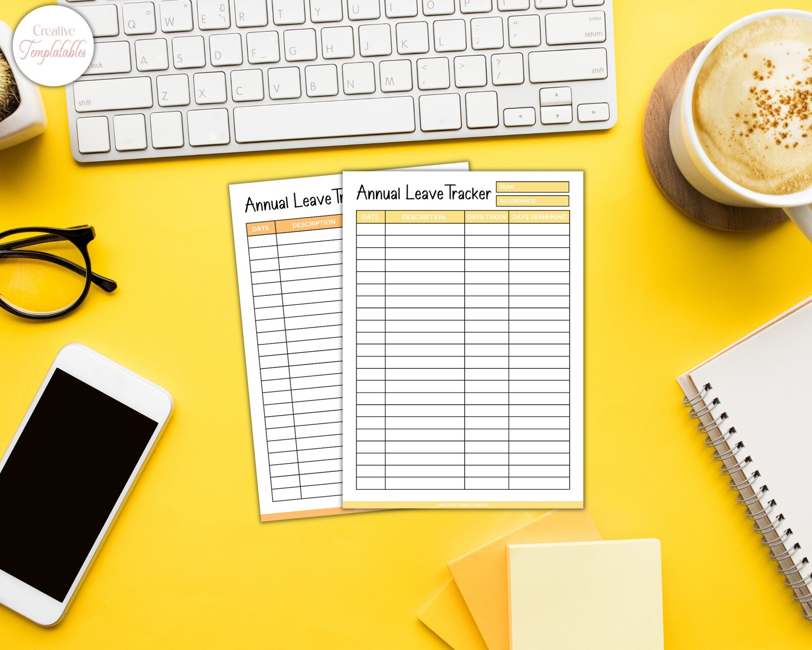 Annual Leave Tracker Printable Holiday Tracker Work Leave Log Annual ...