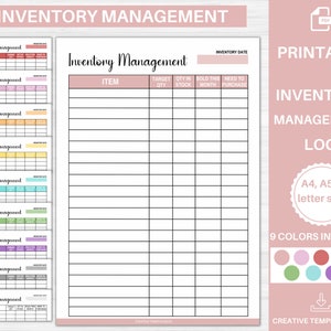 Inventory Management Planner Printable Inventory Tracker Stock Tracker ...