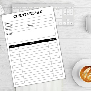 Client Profile Template Editable Customer Profile Tracker Client ...
