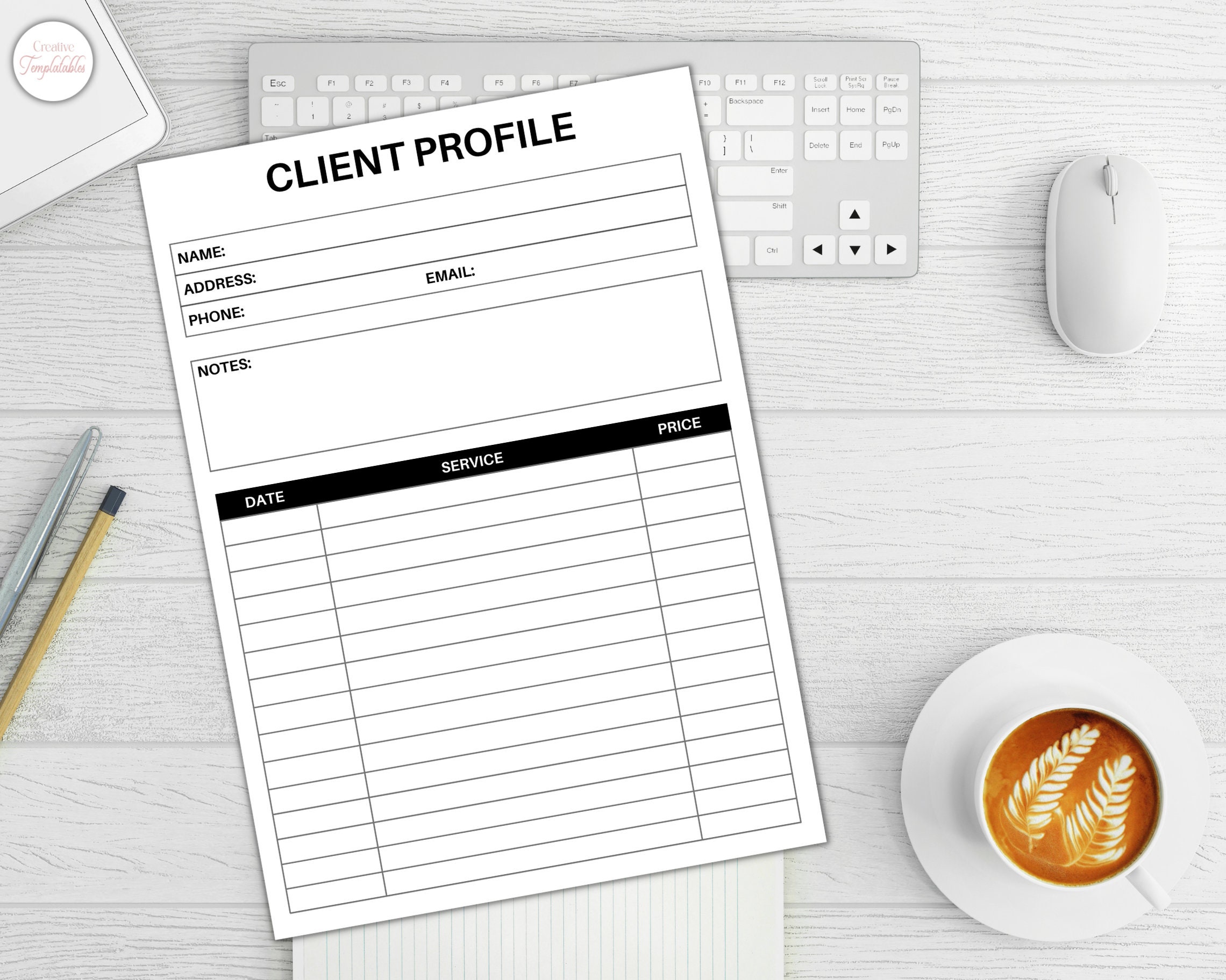Client Profile Template | Editable Customer Profile Tracker | Client ...