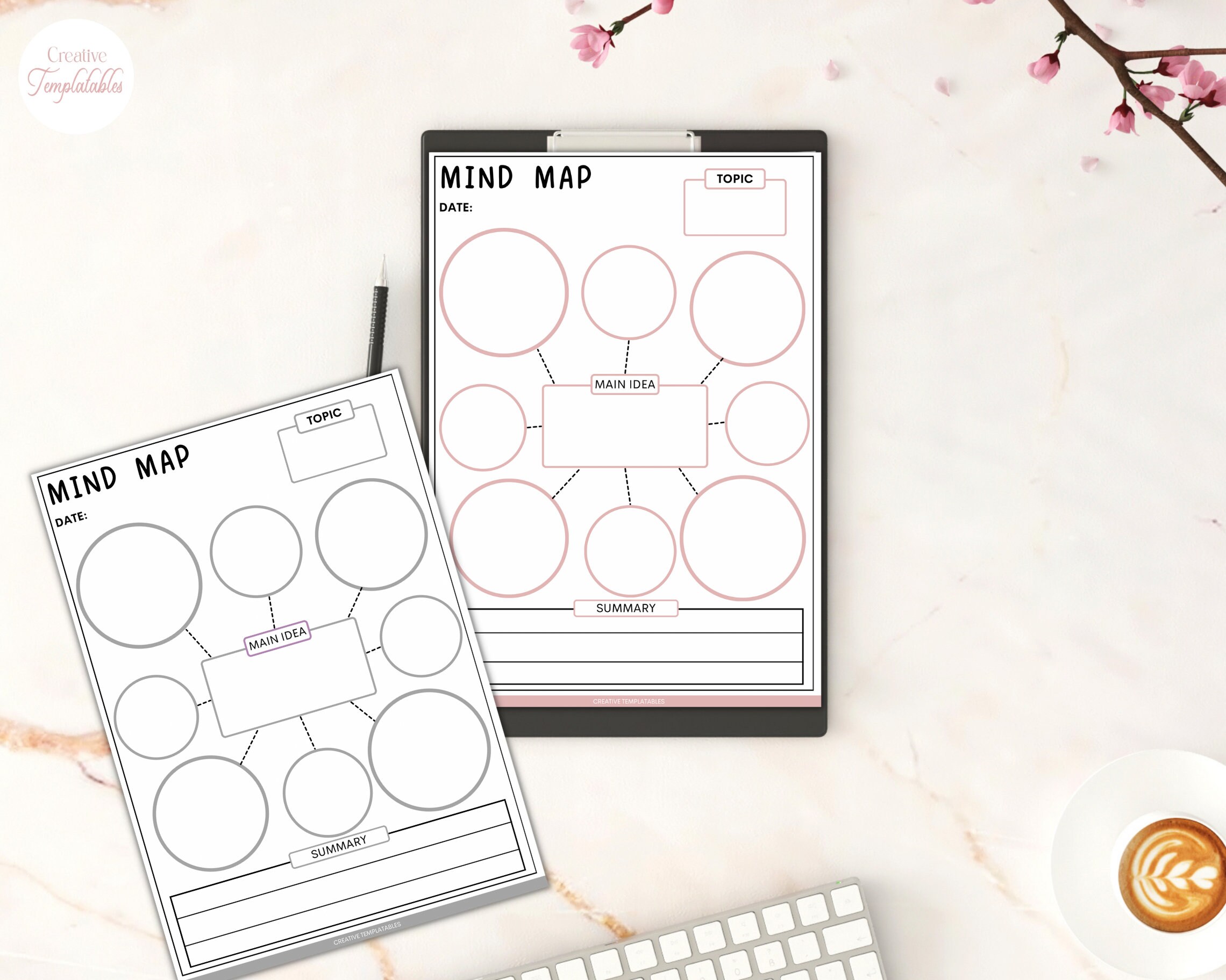 Mind Map Planner | Printable Mind Map Template | Study Guide | Idea Map ...