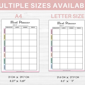 Meal Planner and Grocery List | Editable Meal Planner | 7 Day Menu ...