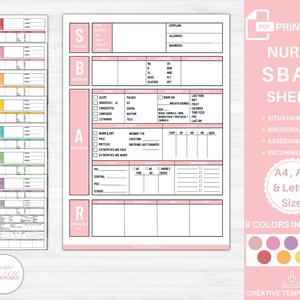 SBAR Nurse Sheet | Printable Nursing Report Sheet | Nurse Report | Med ...