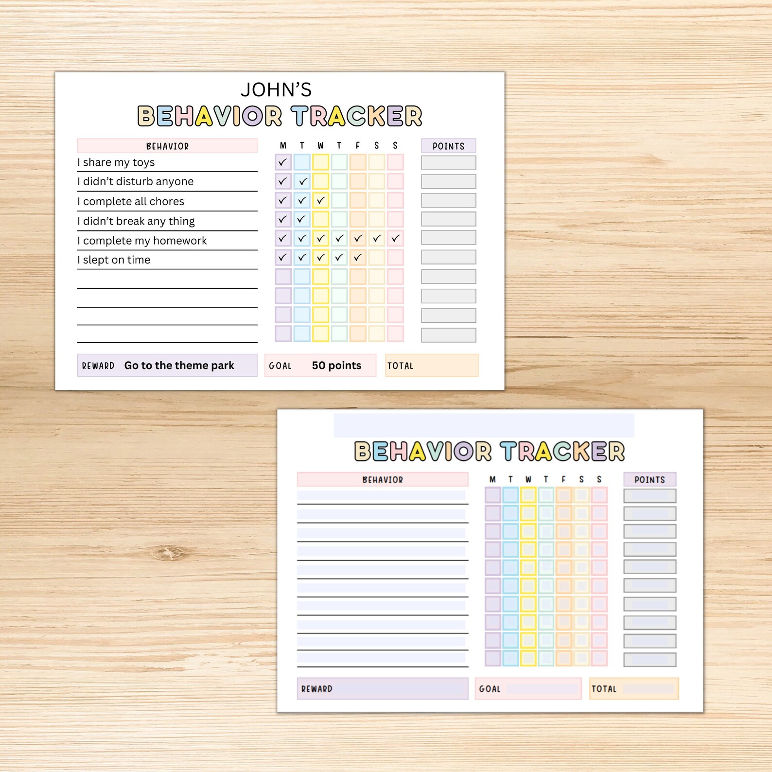 Behavior Reward Chart for Kids Good Behavior Tracking - Etsy
