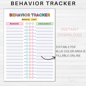 Behavior Reward Chart for Kids | Good Behavior Tracking | Children ...