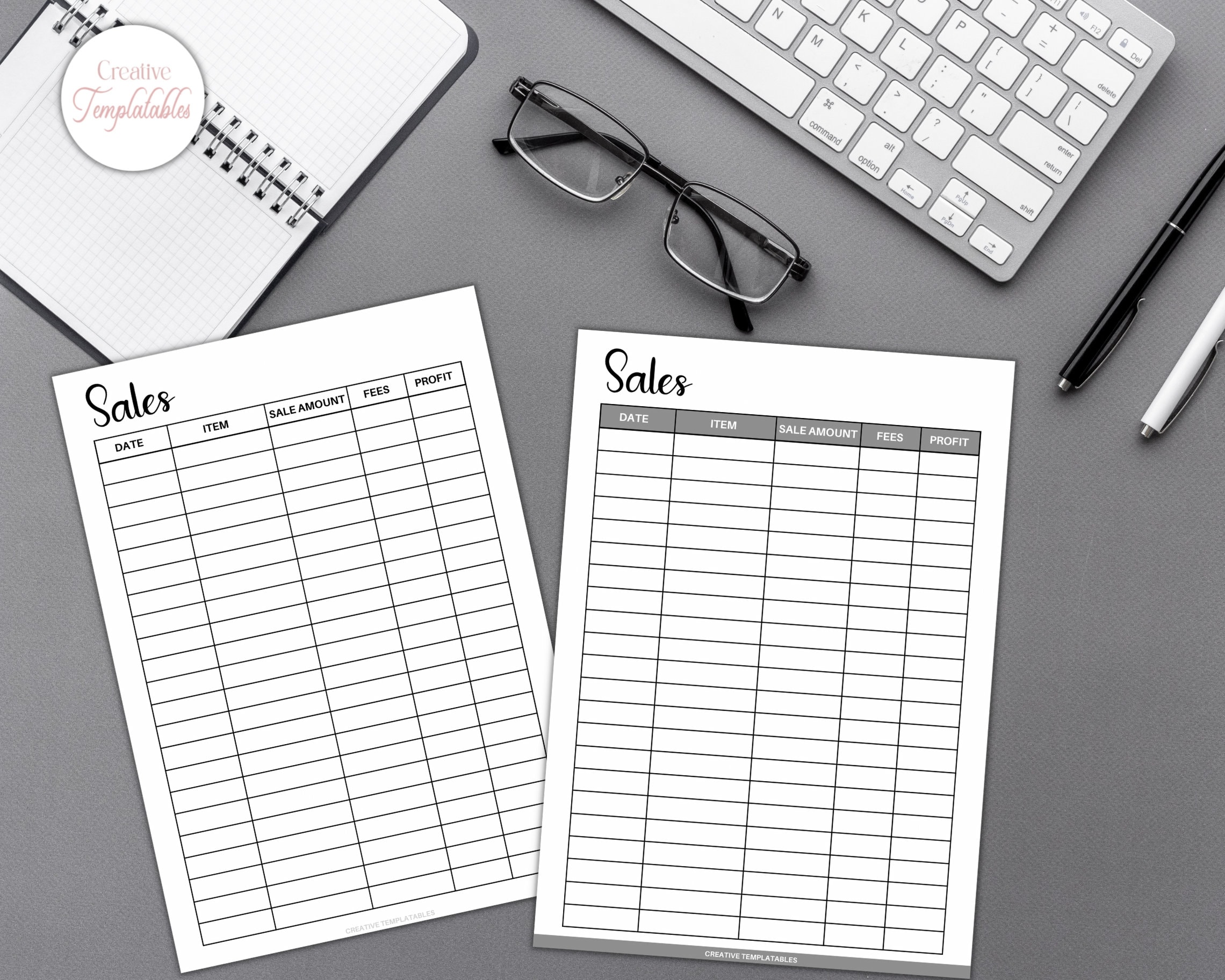 Sales Tracker Printable Expense Tracker Accounting Template Business ...