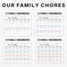 Family Chore Chart 2,3,4,5 Family Members Editable Chore Chart Family ...