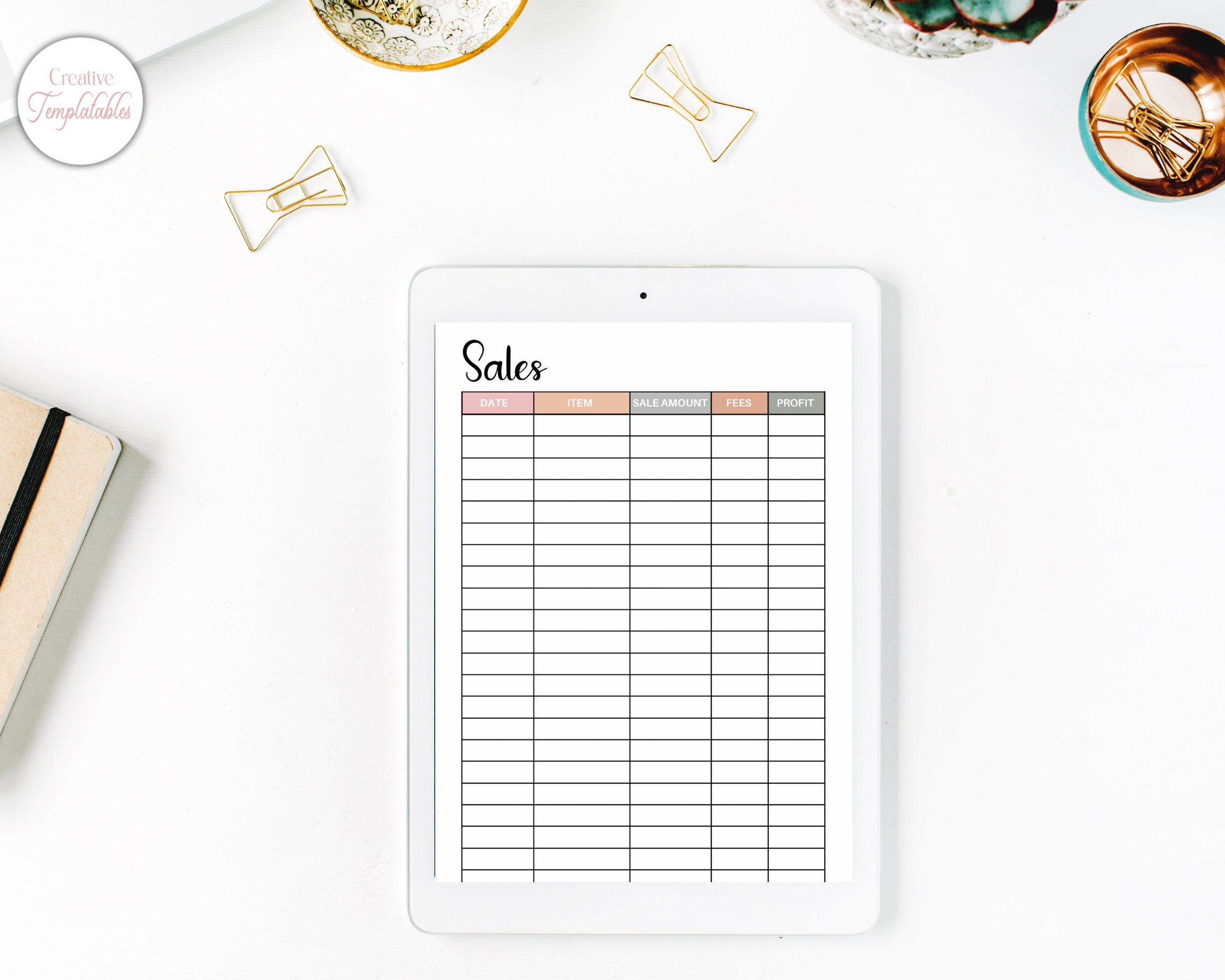 Sales Tracker Printable Expense Tracker Accounting Template Business ...