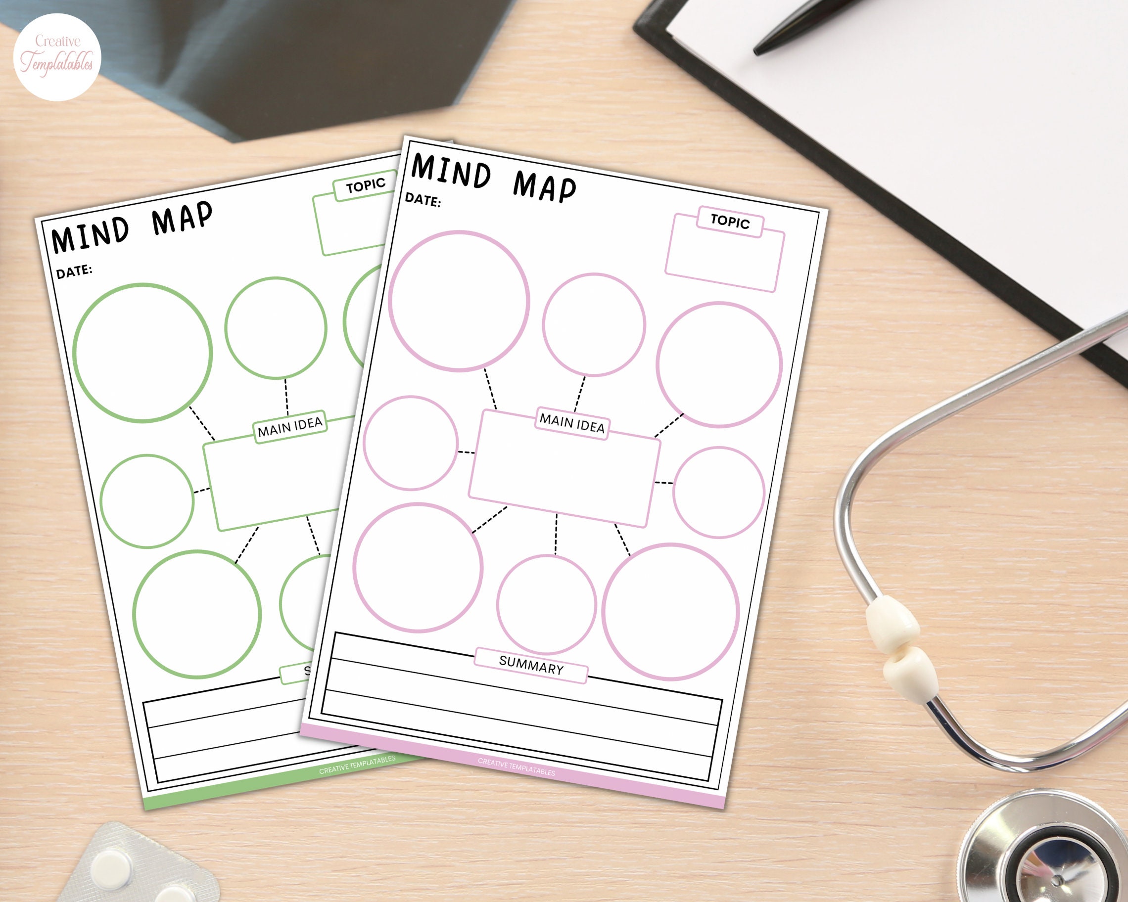 Mind Map Planner | Printable Mind Map Template | Study Guide | Idea Map ...