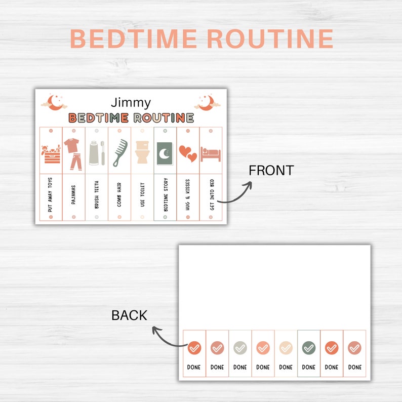 Kids Flip Routine Chart Editable Schedule for Kids Chore Chart Morning ...